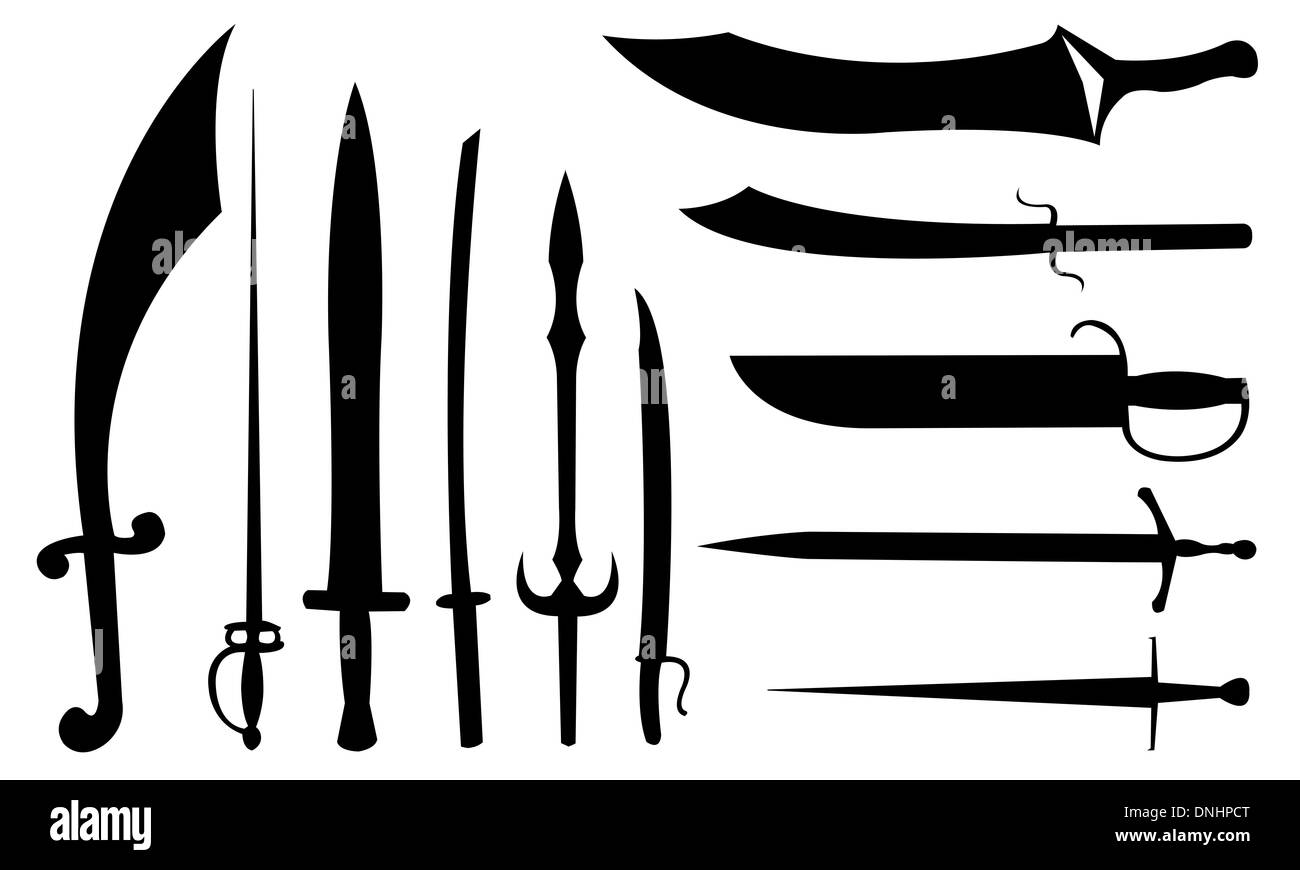 swords isolated on white Stock Photo - Alamy