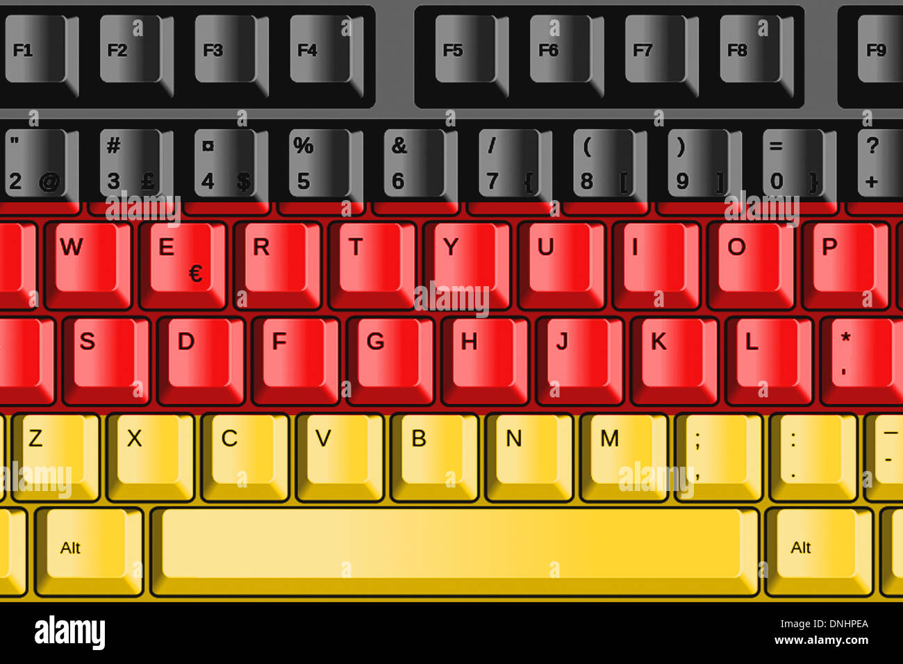 Computer Keyboard with Germany Flag Concept Stock Photo - Alamy