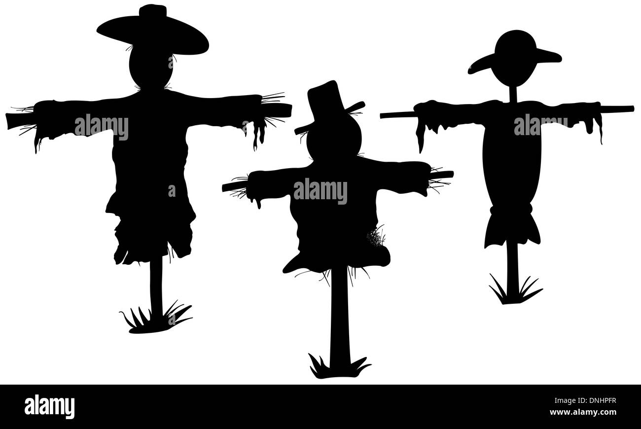 set of different scarecrows Stock Photo - Alamy