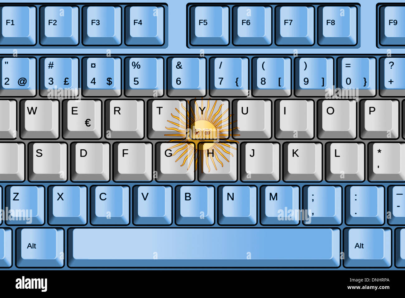 Computer Keyboard with Argentina Flag Concept Stock Photo - Alamy