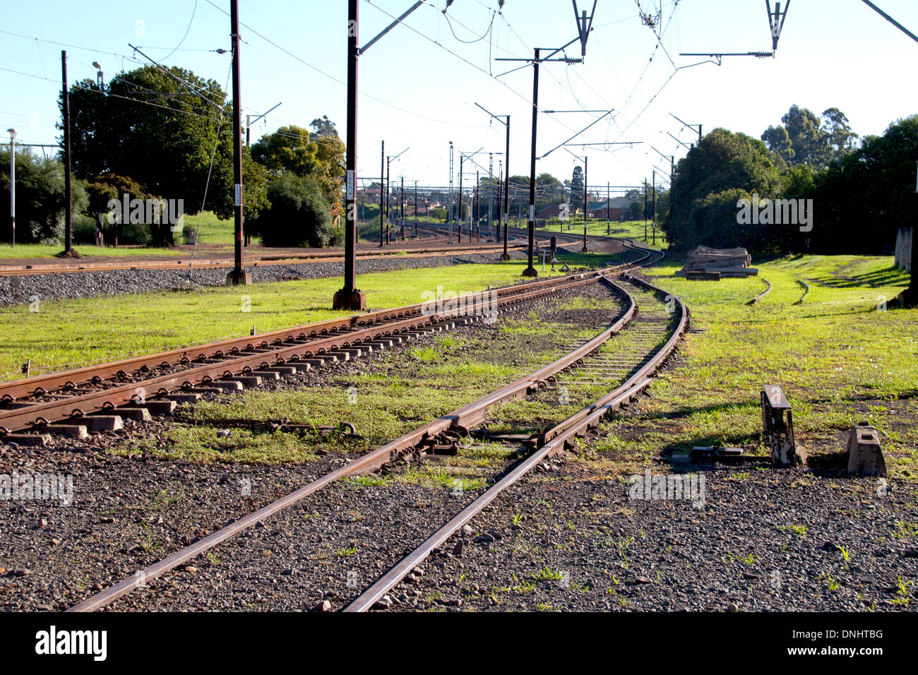 Train crossing in the siding hi-res stock photography and images - Alamy