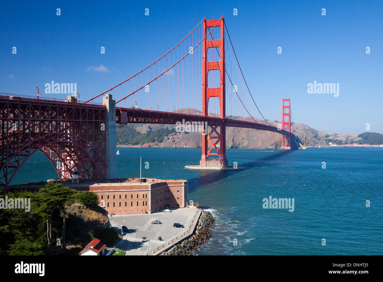 Golden gate bridge at fort point hi-res stock photography and images ...