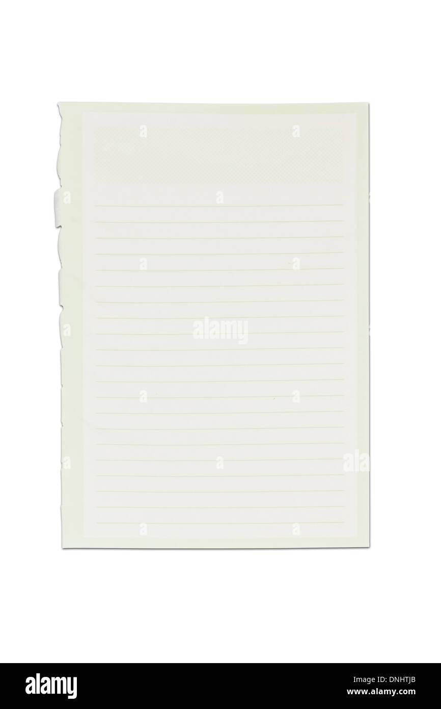 Paper teared from pad hi-res stock photography and images - Alamy