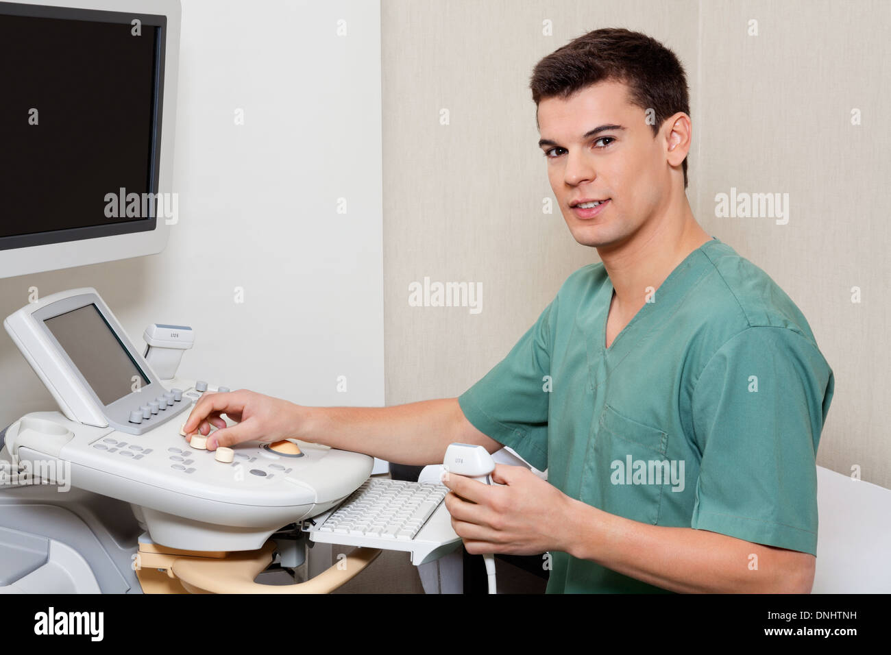 Technician Operating Ultrasound Machine Stock Photo - Alamy