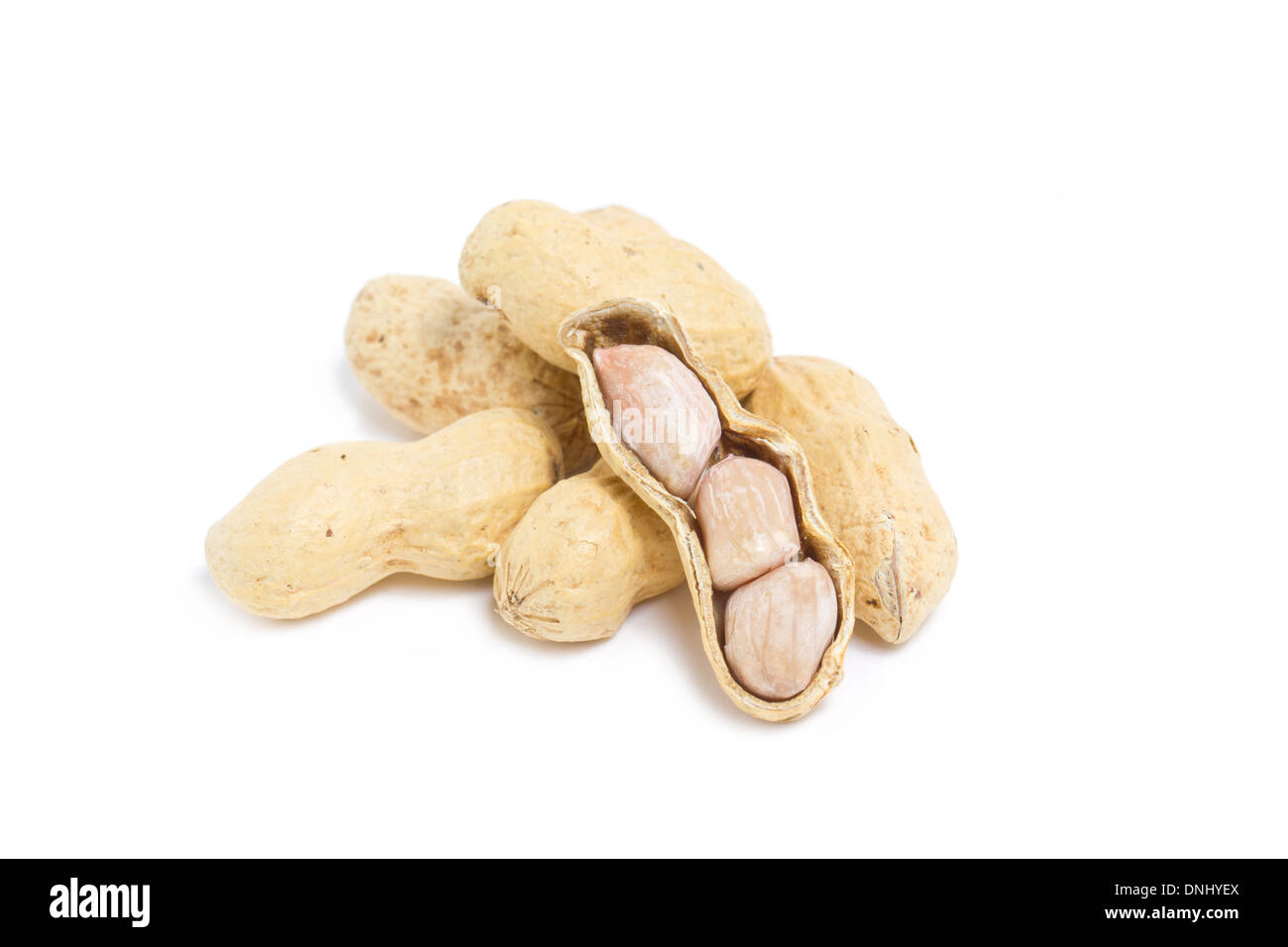 Peanuts isolated on white background Stock Photo - Alamy
