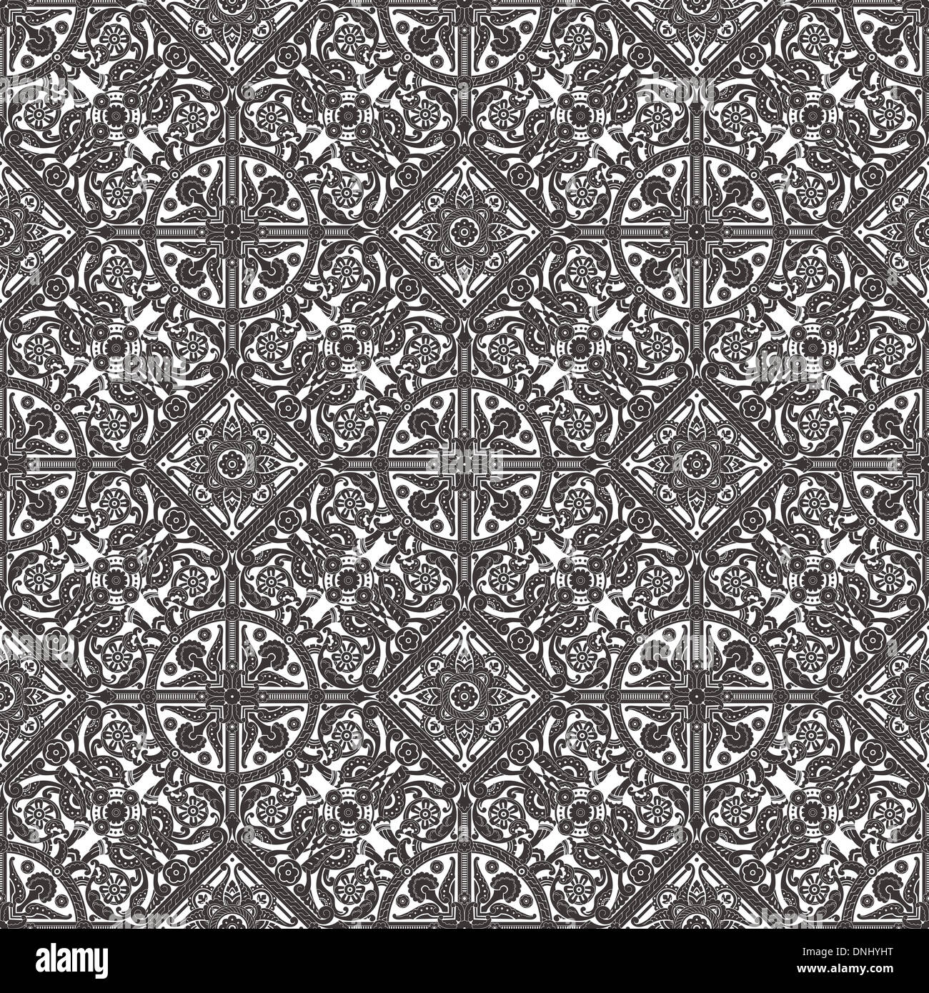 Vintage intricate seamless background tile based on Middle Eastern ...
