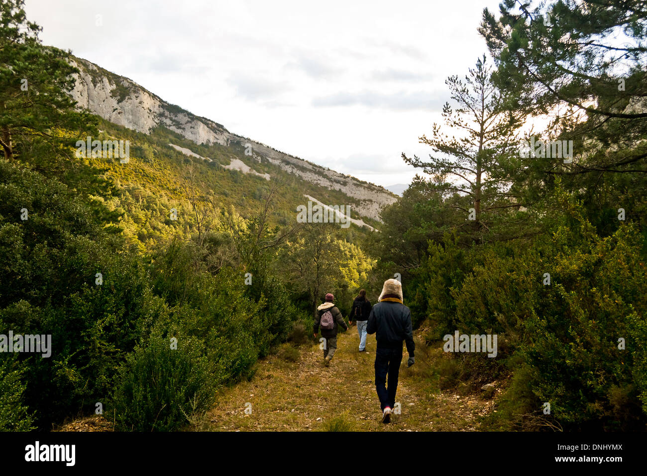 Walking between two mountains Stock Photo - Alamy