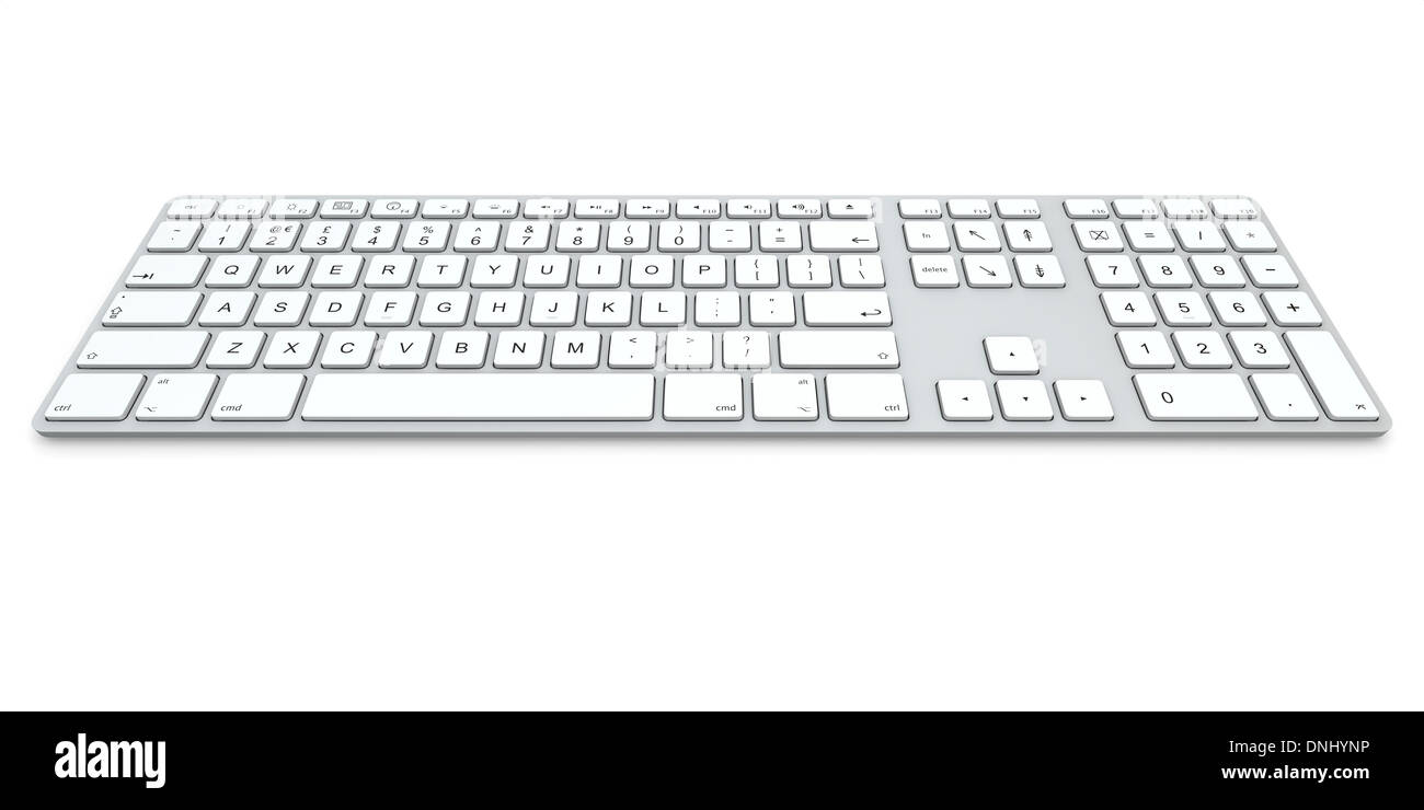Computer keyboard isolated on white background Stock Photo - Alamy