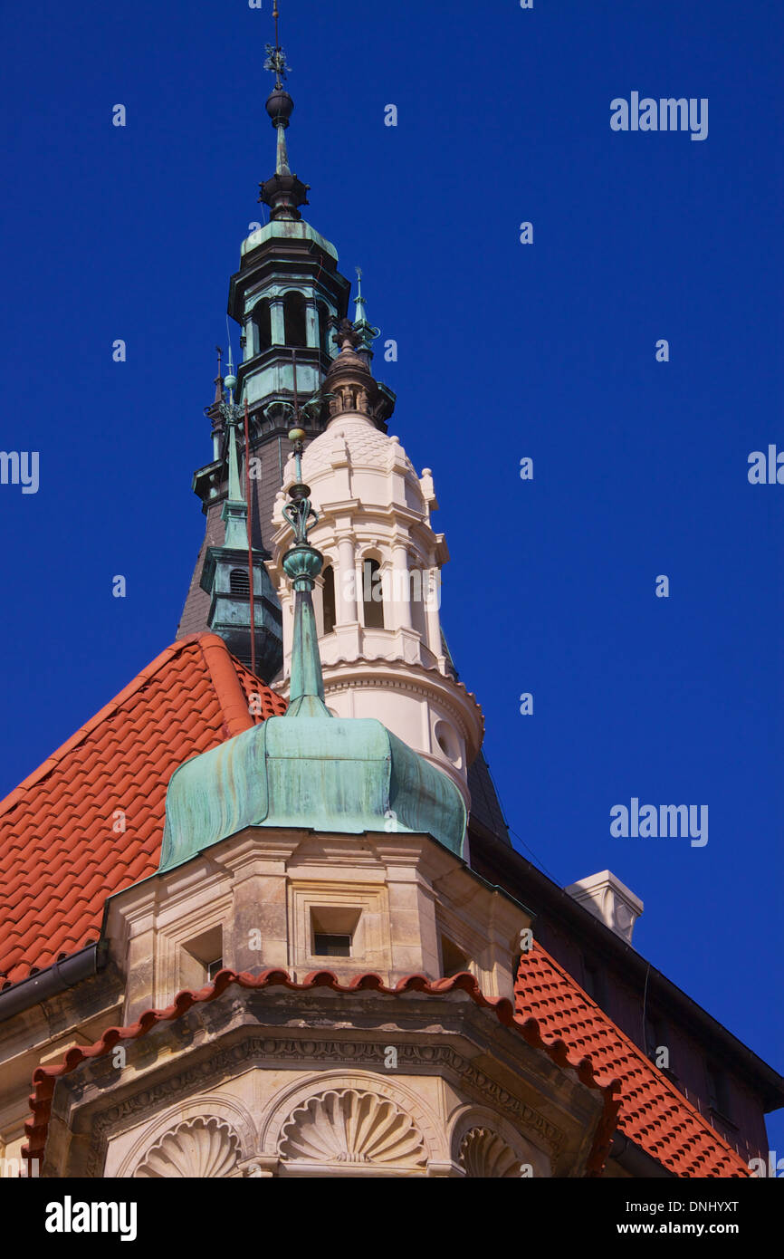 Baroque towers on manor-house in Praque, Czech republic Stock Photo - Alamy