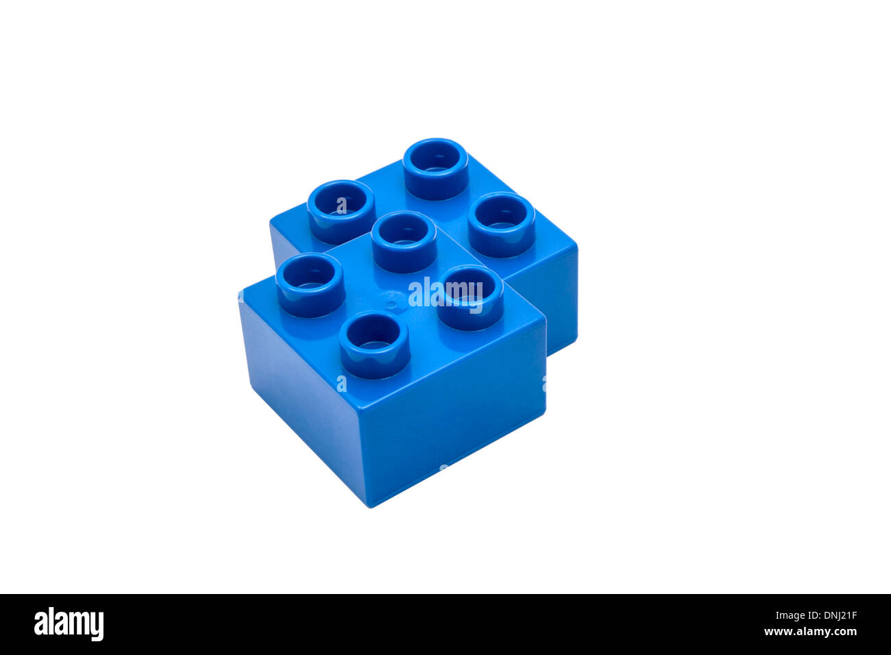 Blue building blocks closeup on white background Stock Photo - Alamy