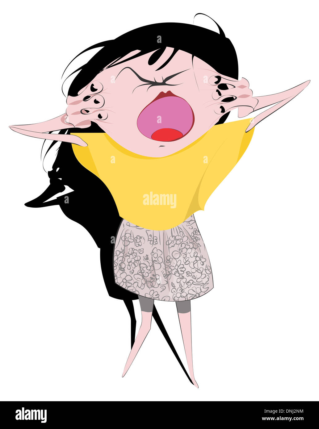 Illustrative representation of a girl shouting Stock Photo - Alamy
