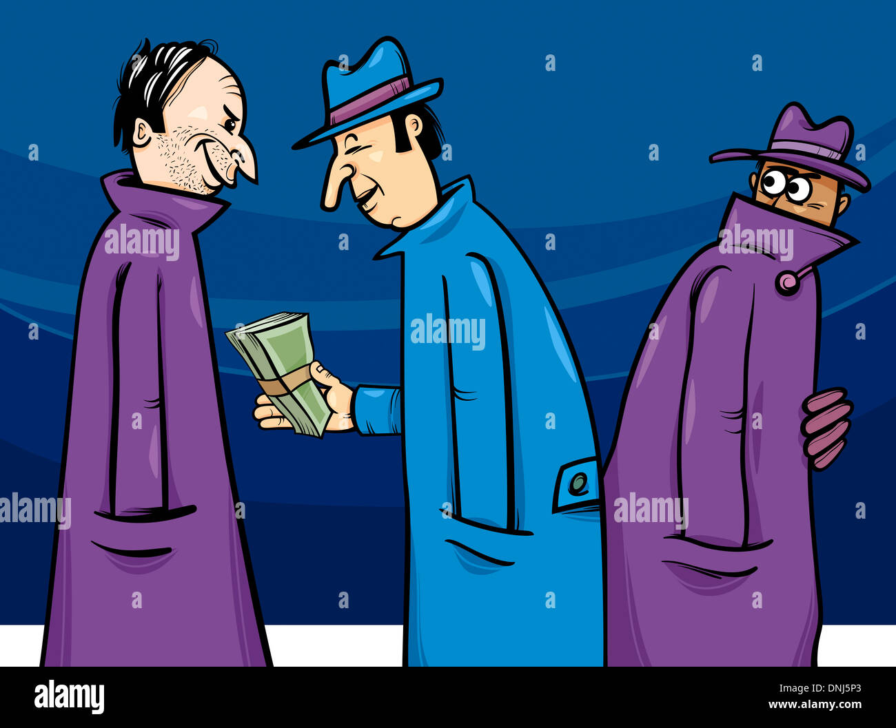 Cartoon Concept Illustration of Illegal Economy or Crime or Corruption ...