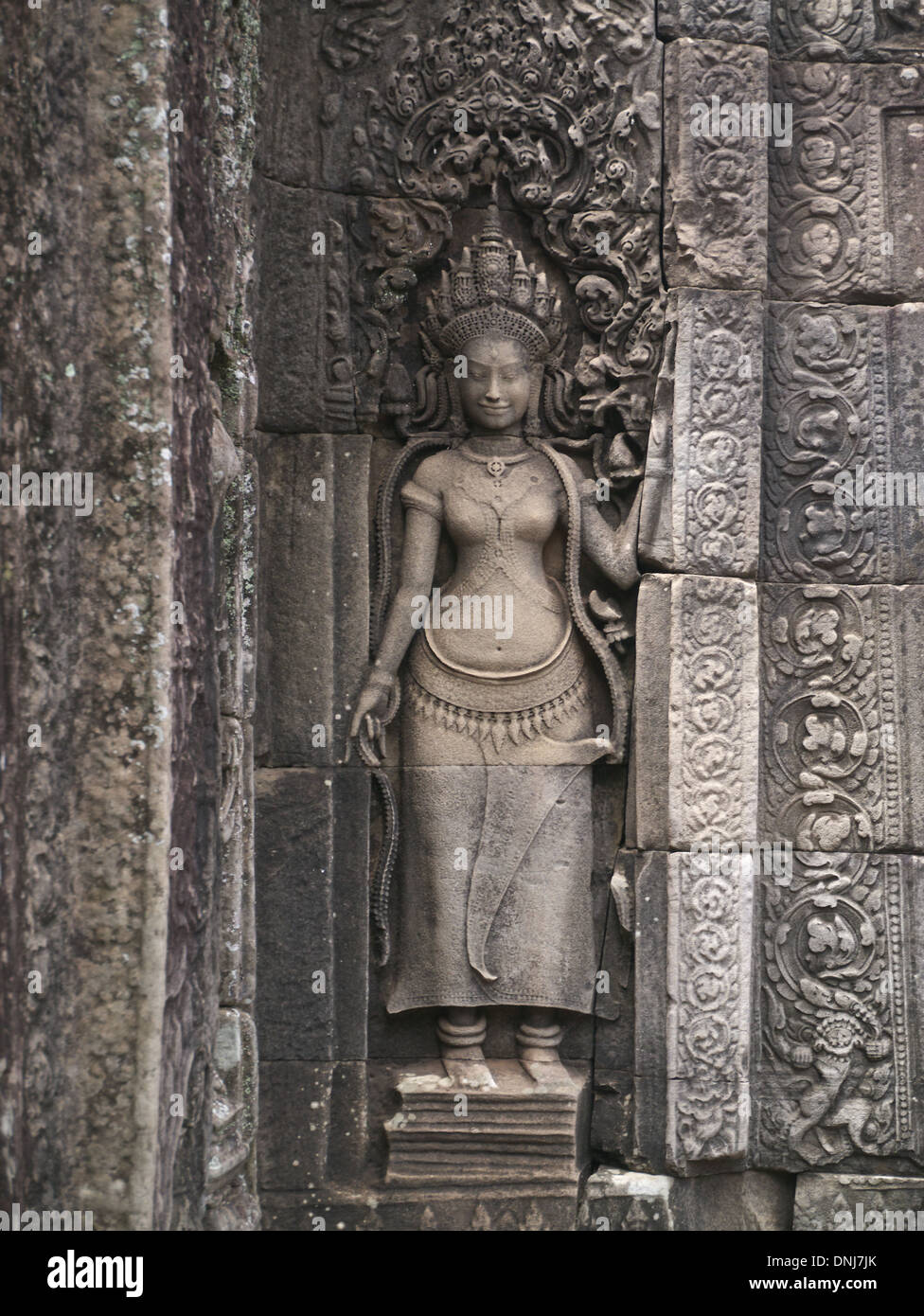 Apsara at Angkor Wat site Bayon temple Stock Photo - Alamy