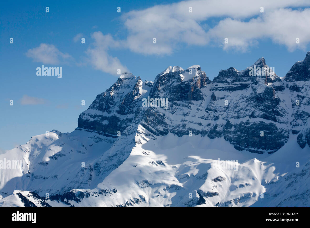 The Dents du Midi above The Val D'illiez from the village of ...