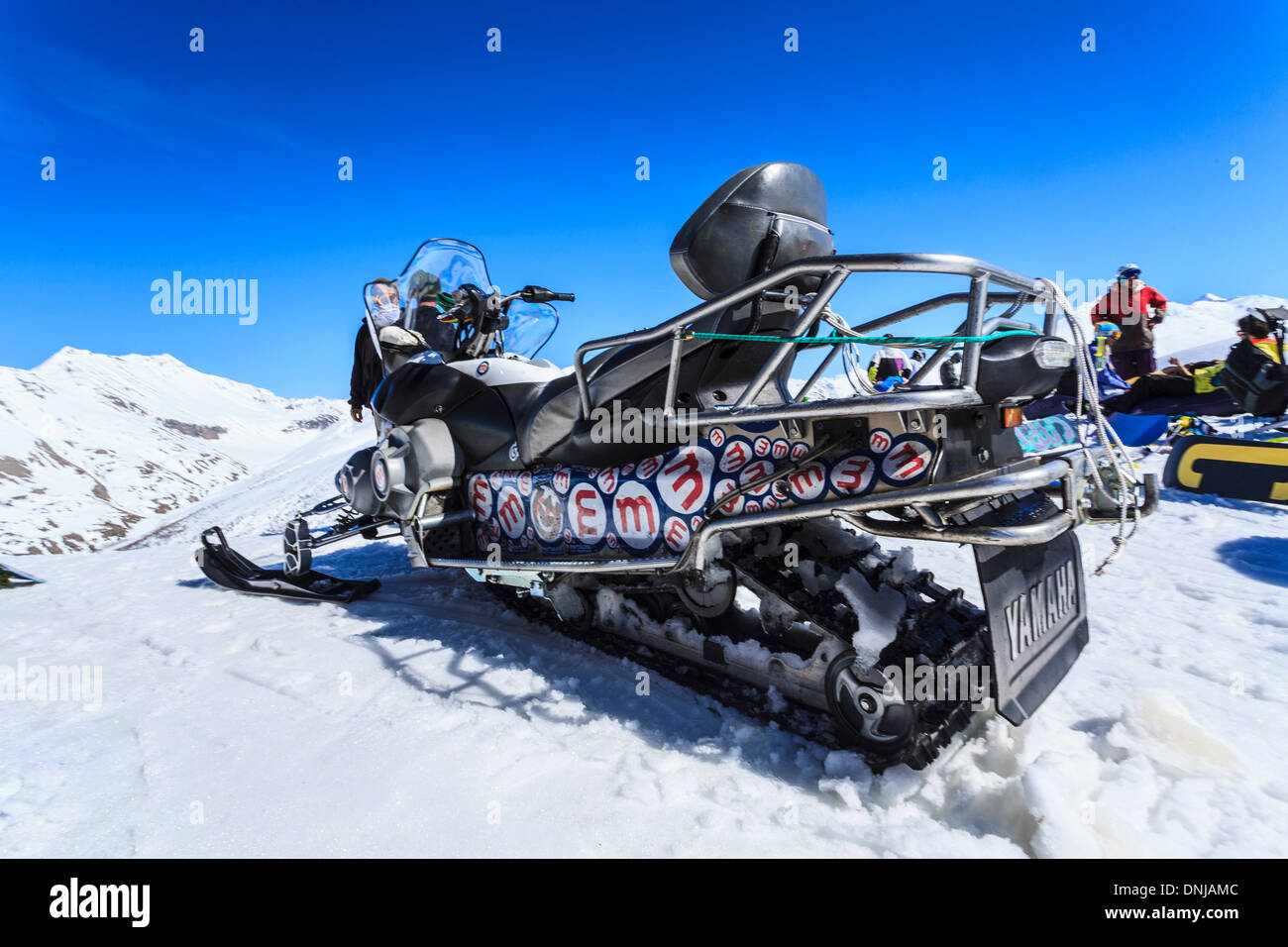 Ski and snowboarding action Stock Photo - Alamy