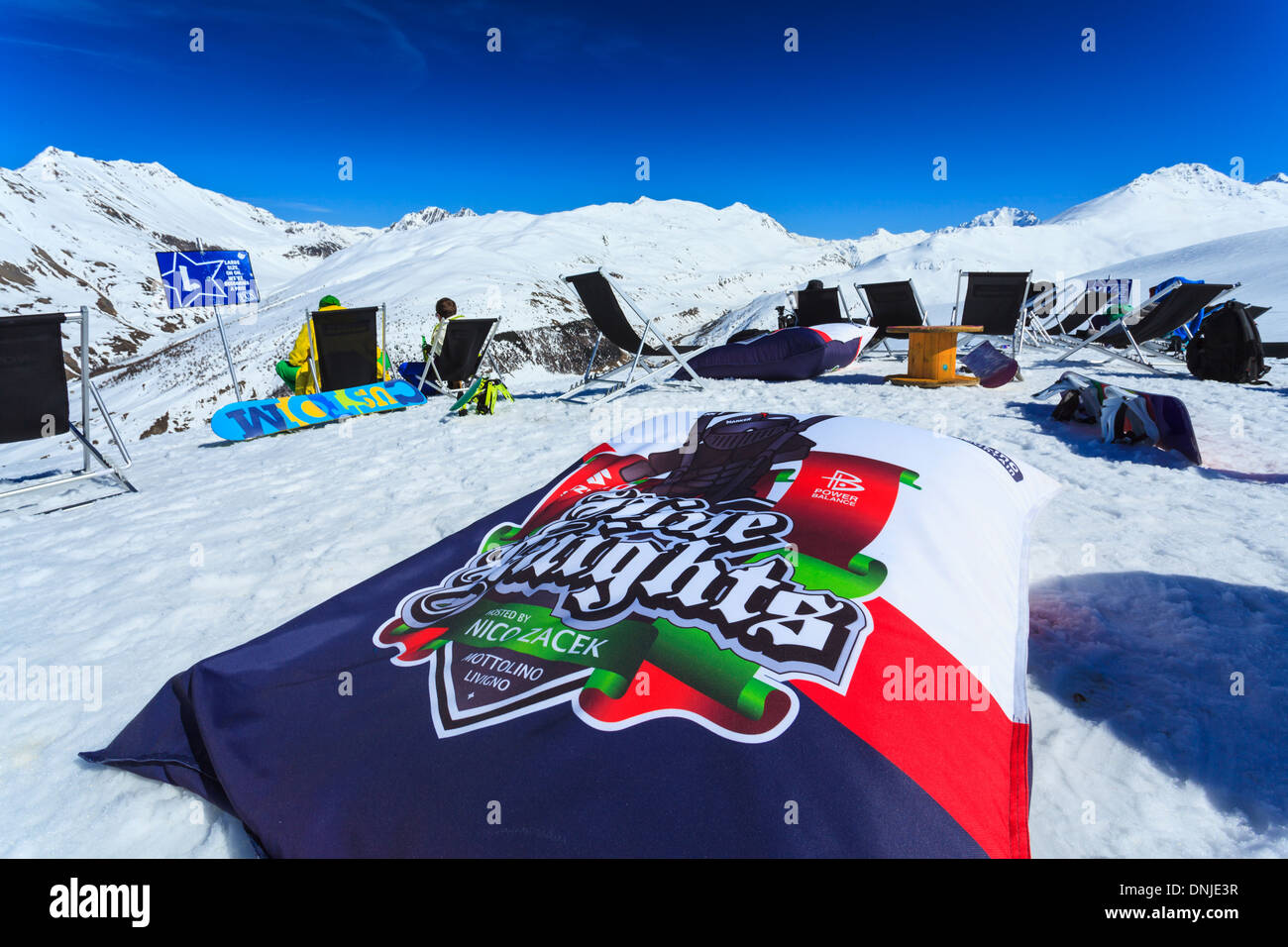 Ski and snowboarding action Stock Photo - Alamy