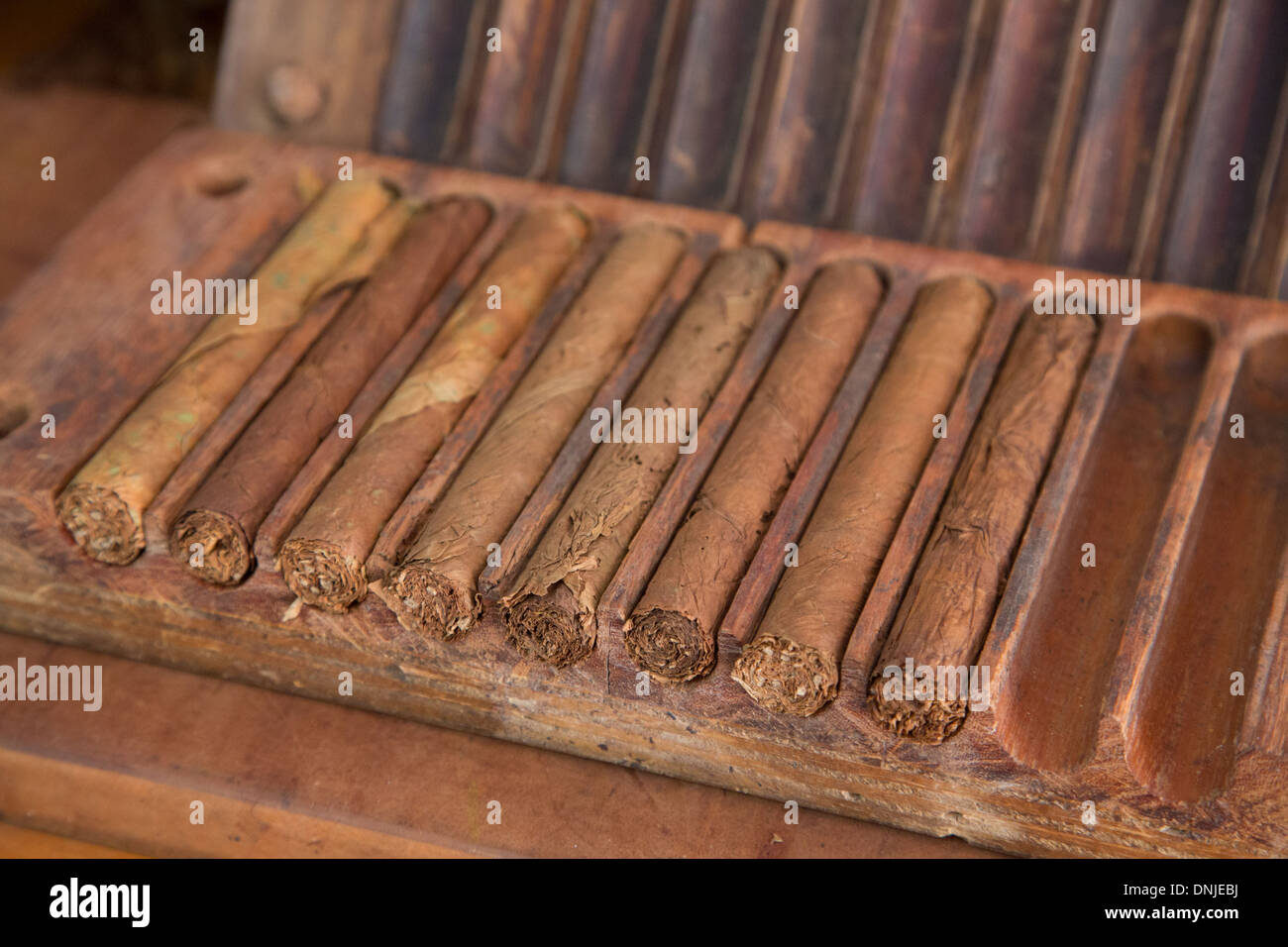 TRADITIONAL WOODEN CIGAR PRESS USED BY TOBACCO FARMERS FOR THE LOCAL ...