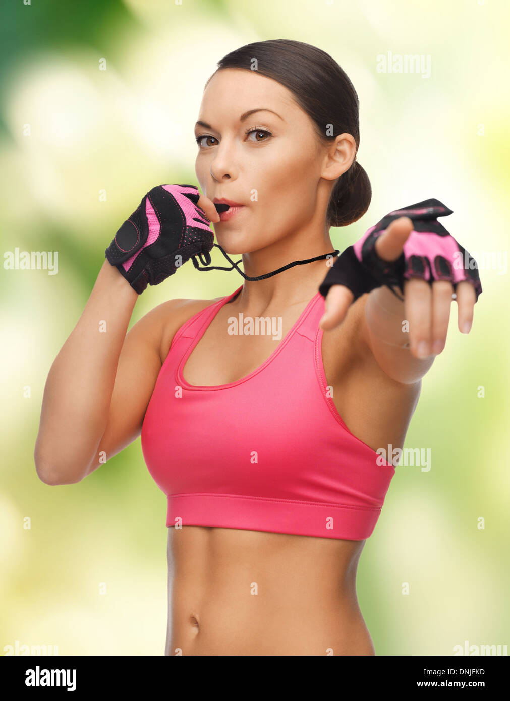 Girl whistle blower hi-res stock photography and images - Alamy