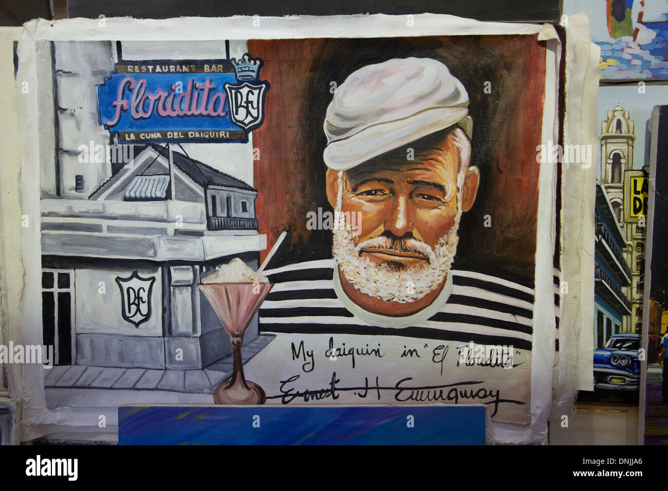 CONTEMPORARY PAINTING OF ERNEST HEMINGWAY (1899-1961), AMERICAN AUTHOR ...