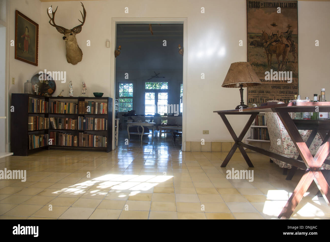 THE STUDY IN THE FINCA VIGIA, THE HOUSE BOUGHT BY ERNEST HEMINGWAY ...