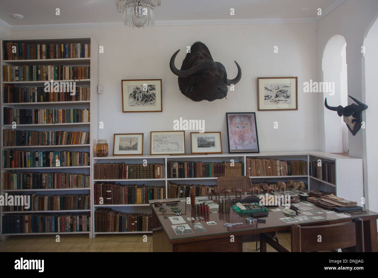 THE STUDY IN THE FINCA VIGIA, THE HOUSE BOUGHT BY ERNEST HEMINGWAY ...