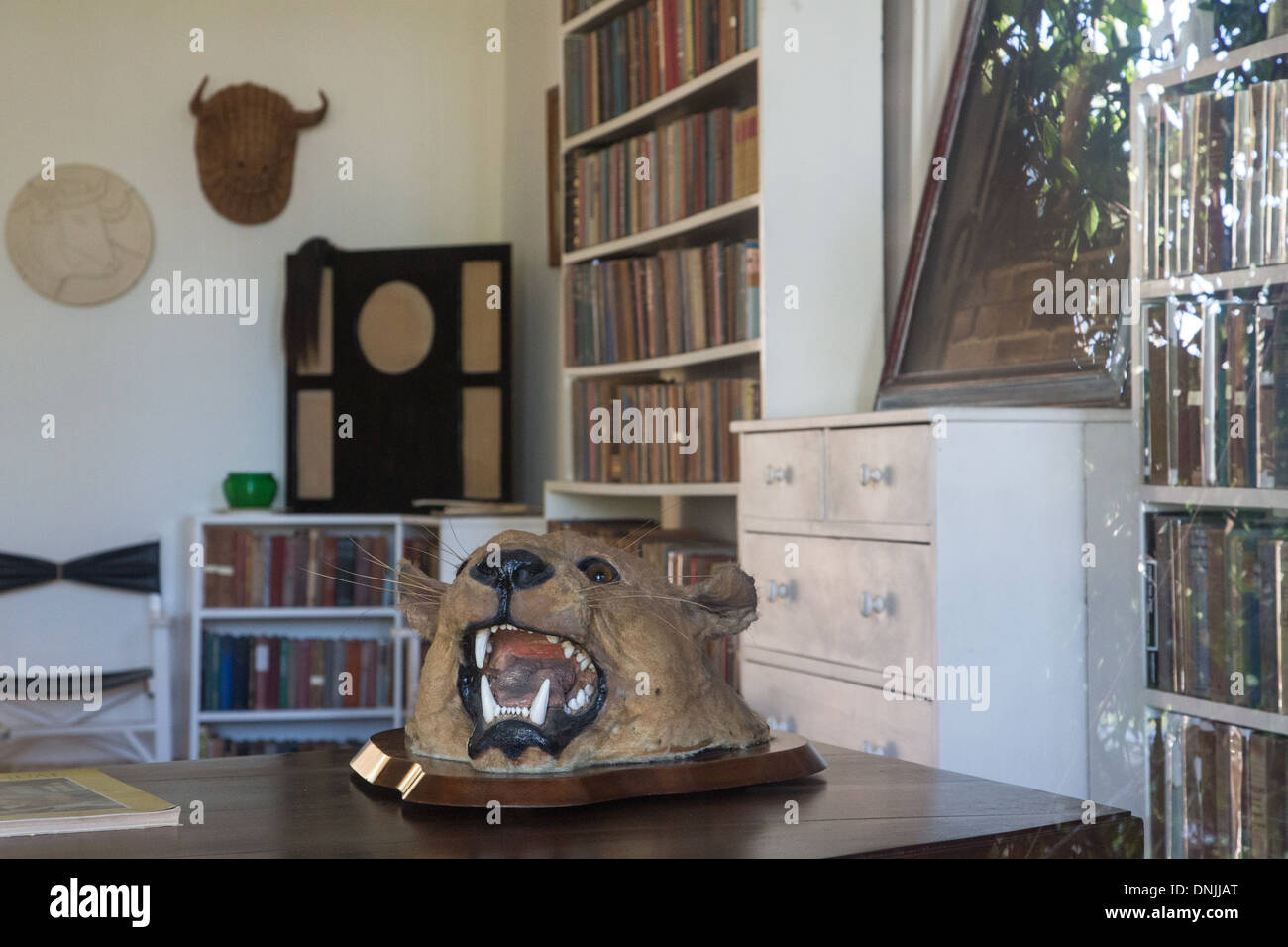 THE STUDY IN THE FINCA VIGIA, THE HOUSE BOUGHT BY ERNEST HEMINGWAY ...