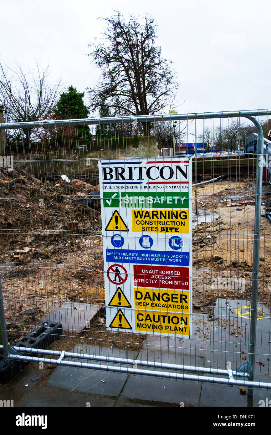 building site safety rules sign board Boston Town. Lincolnshire, UK ...