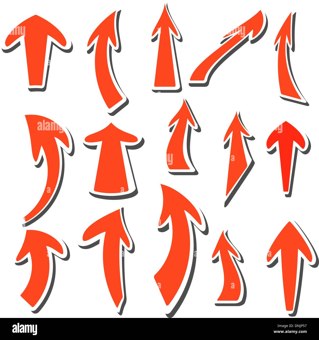 Arrows stickers different colors and shapes. Vector Stock Vector Image ...