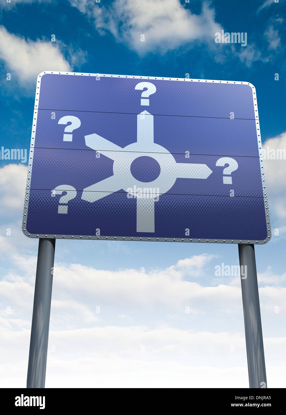 A CAD render of a which direction? sign post Stock Photo - Alamy