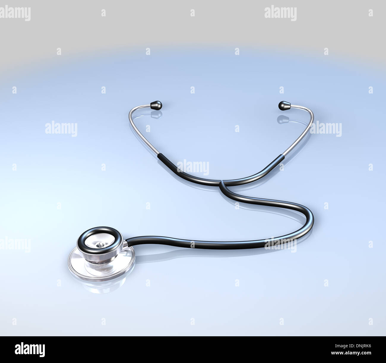 A 3D CAD render of a stethoscope on a reflective background Stock Photo ...