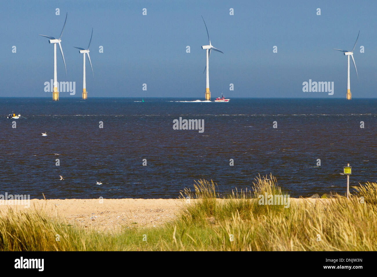 Offshore wind turbines norfolk beach hi-res stock photography and ...