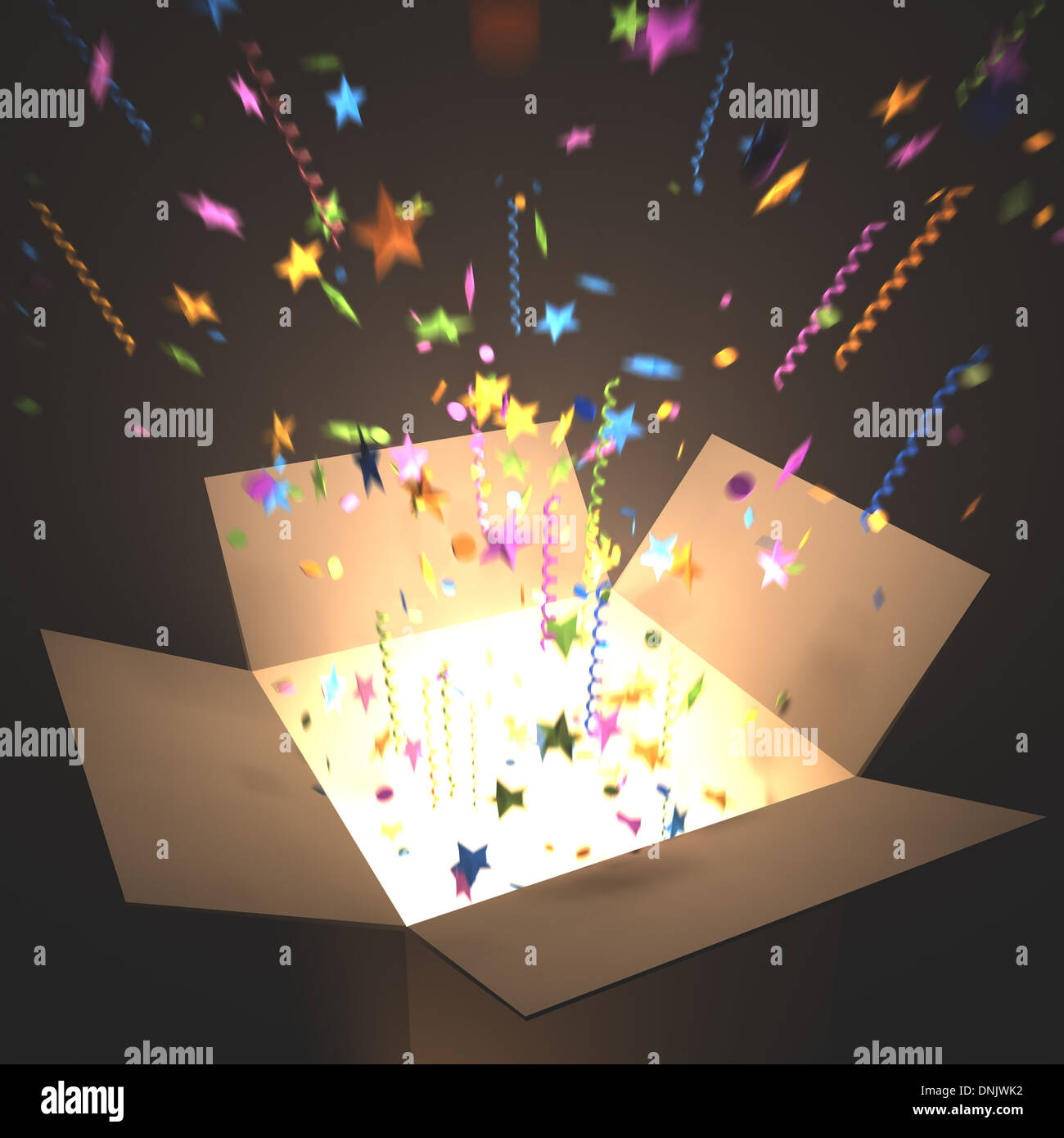 Open box with light inside. Your text coming out of the box Stock Photo ...