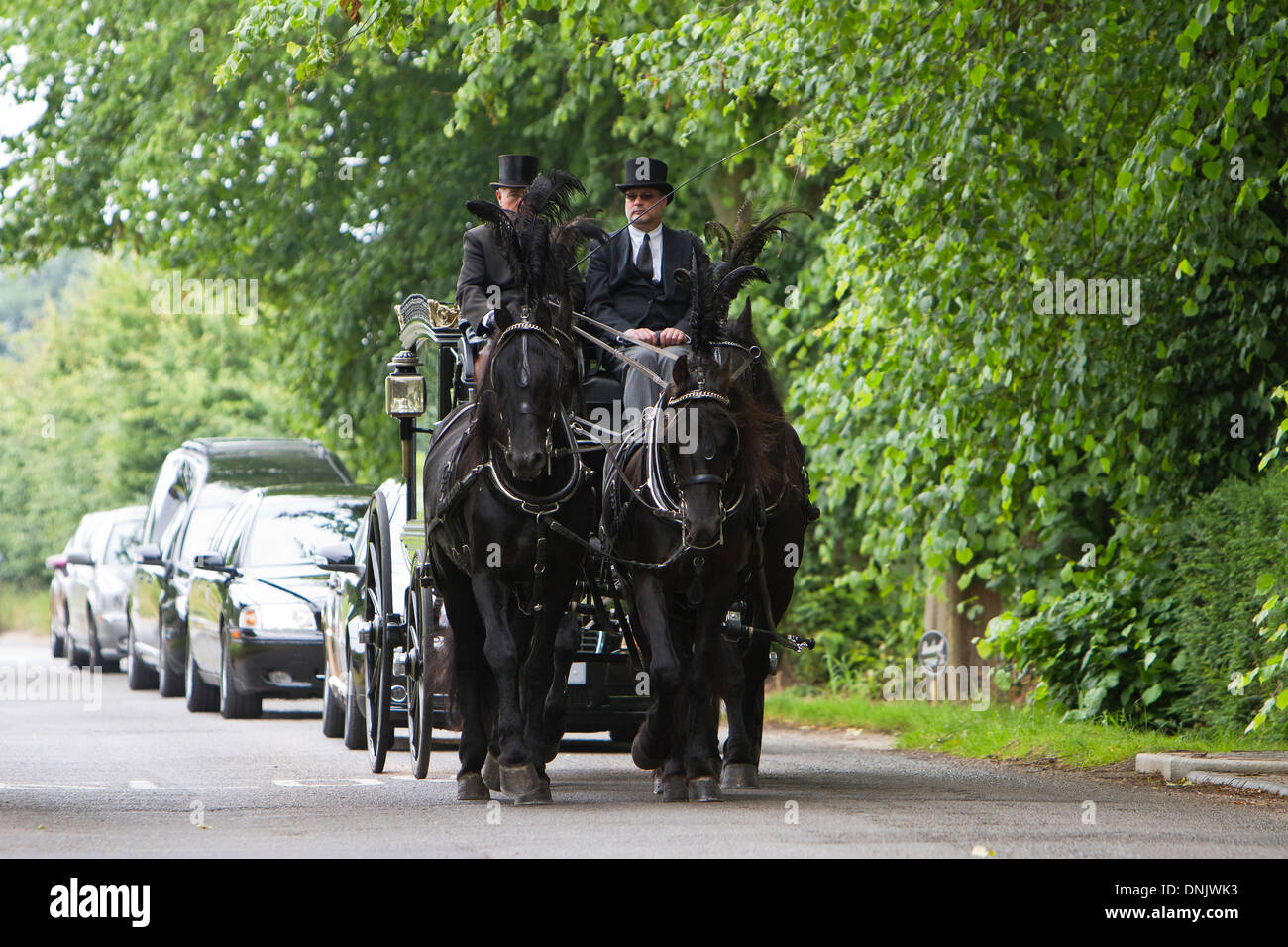 Traditional horse-drawn hearse in funeral procession Stock Photo - Alamy