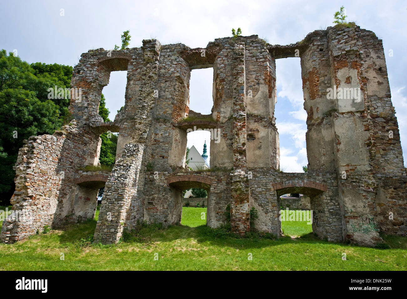 The remains of Bodzentyn castle in the Holy Cross Voivodship, Poland ...