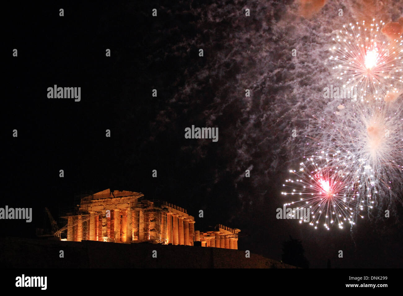 New year's eve fireworks athens hi-res stock photography and images - Alamy