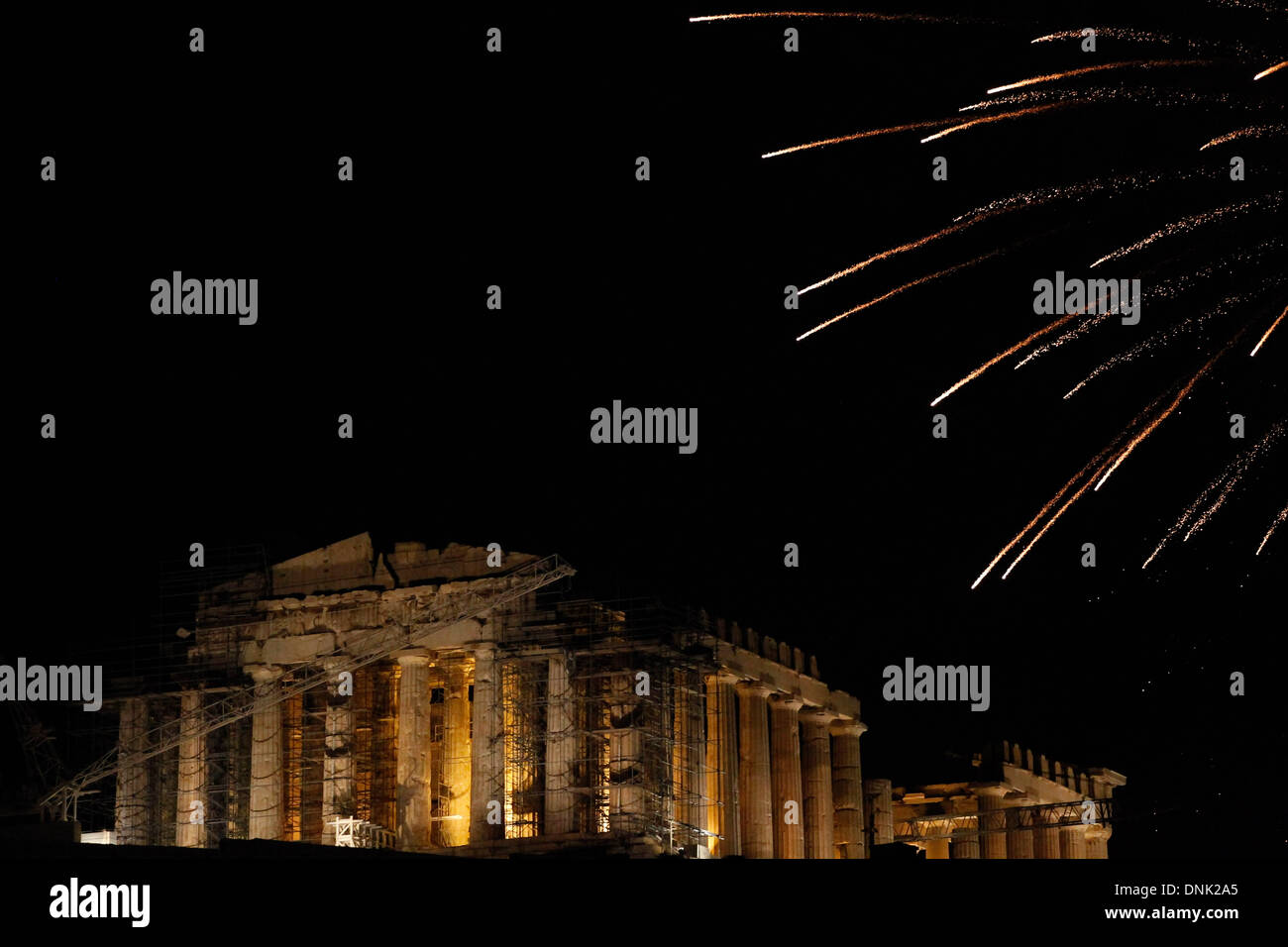 New year's eve fireworks athens hi-res stock photography and images - Alamy