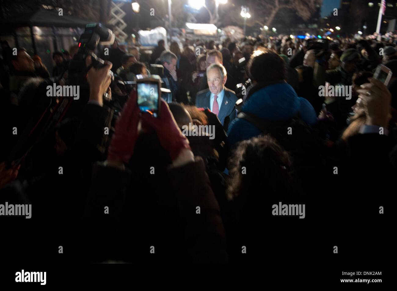 Manhattan, New York, USA. 31st Dec, 2013. Mayor MICHAEL BLOOMBERG is ...