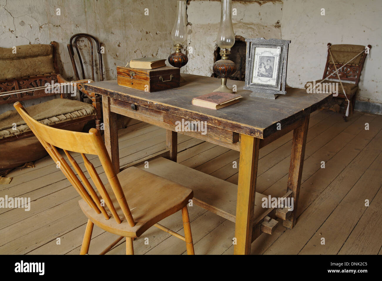 Desk and chair, Stratford Hotel, Shakespeare ghost town (late 1800s ...