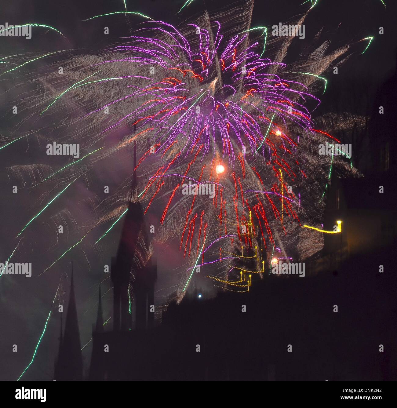 Stockholm, Sweden. 01st Jan, 2014. Fireworks backlight Stockholm's ...