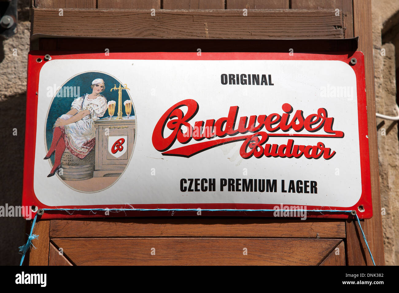 Budweiser Beer Brewery Sign; Prague; Czech Republic; Europe Stock Photo ...