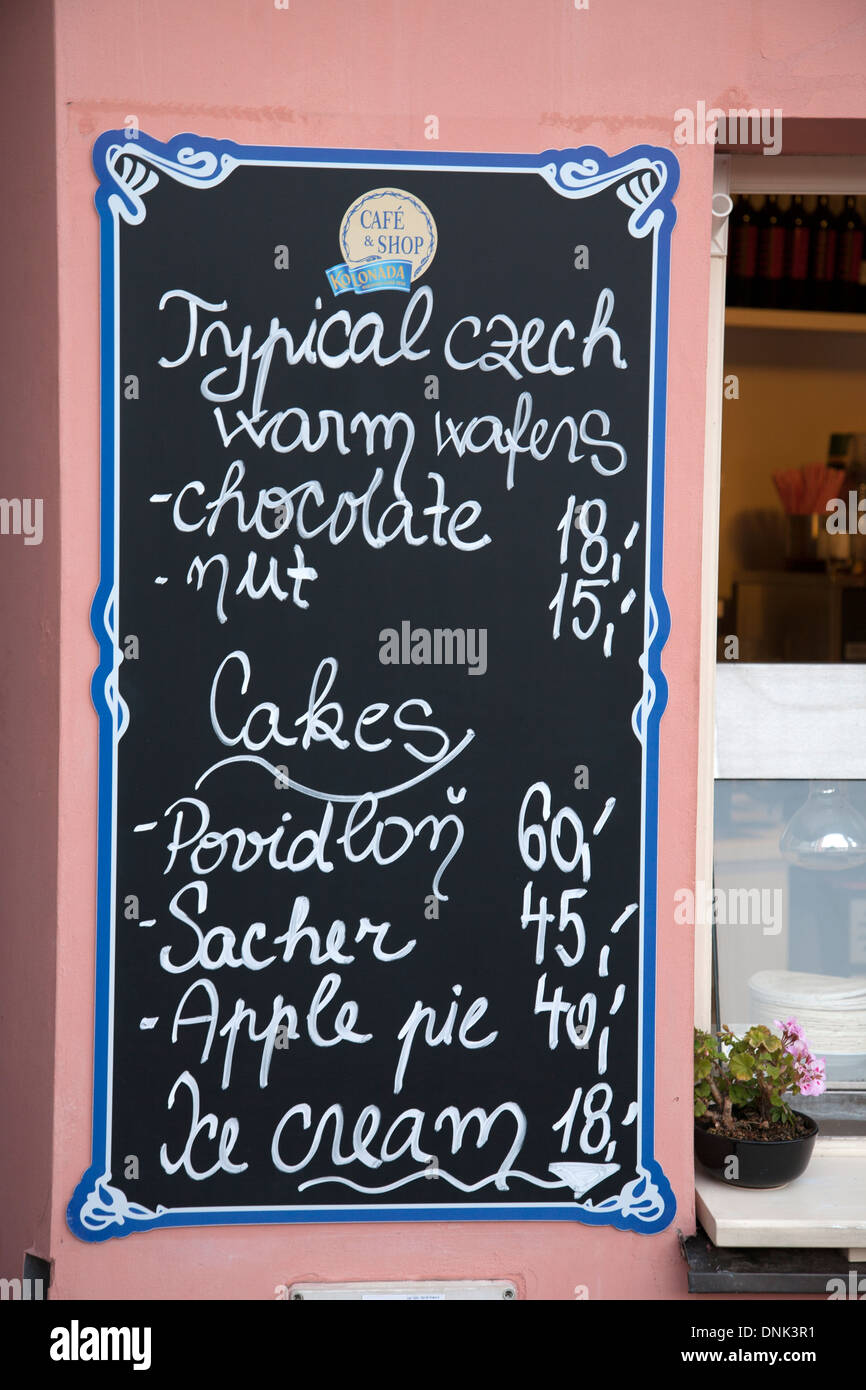 Czech food menu in english hi-res stock photography and images - Alamy