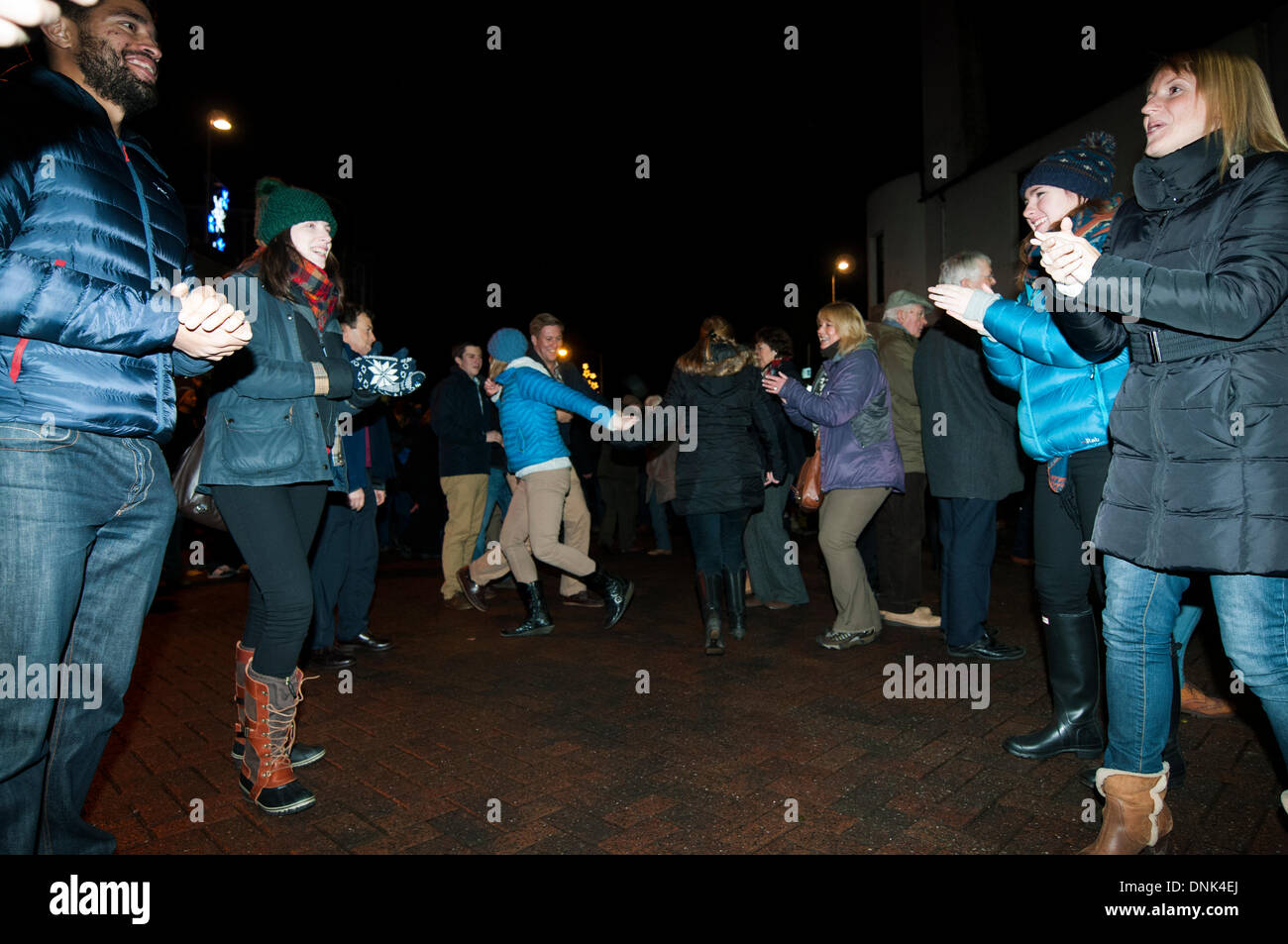 Comrie, Scotland, UK. 1st January 2014. The Flambeaux Procession is a ...