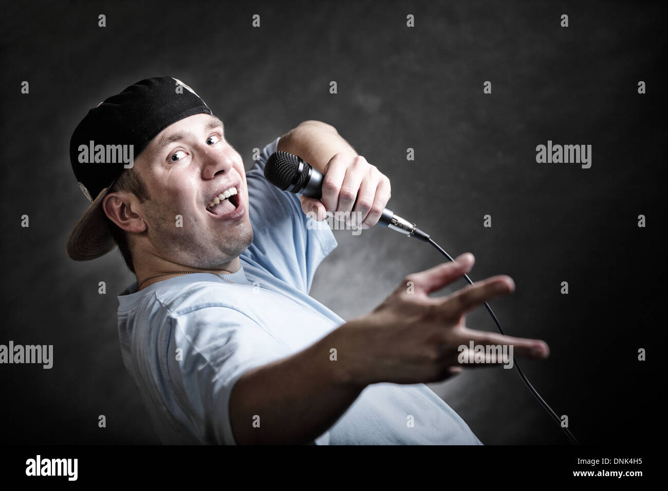 Rapper attitude rap singer hip Hop Dancer performing. Young man with ...