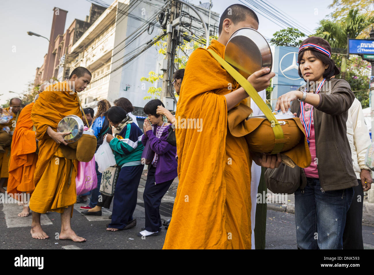 Buddhist monks protest bangkok hi-res stock photography and images - Alamy