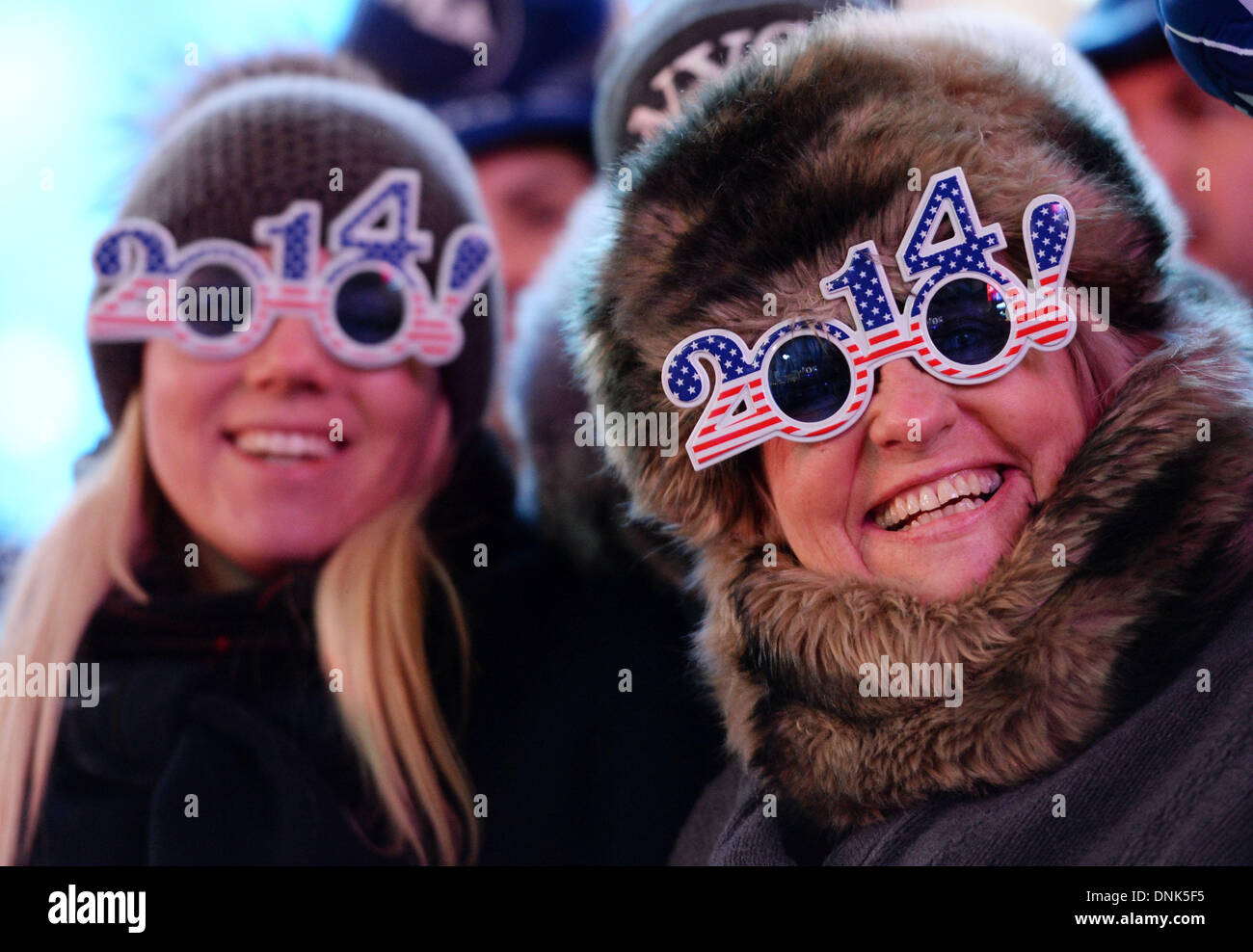 New York, USA. 31st December 2013. . People attend the new year ...