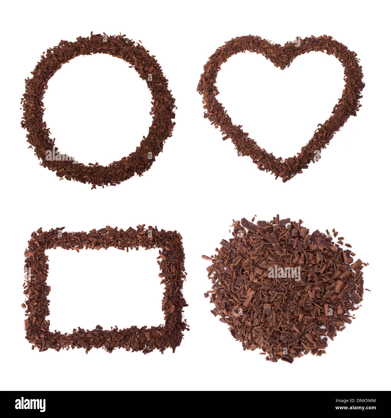 chocolate frames isolated on white background Stock Photo - Alamy