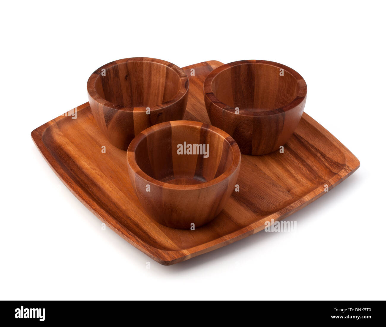 Handmade wooden kitchen dishes isolated on white background Stock Photo ...