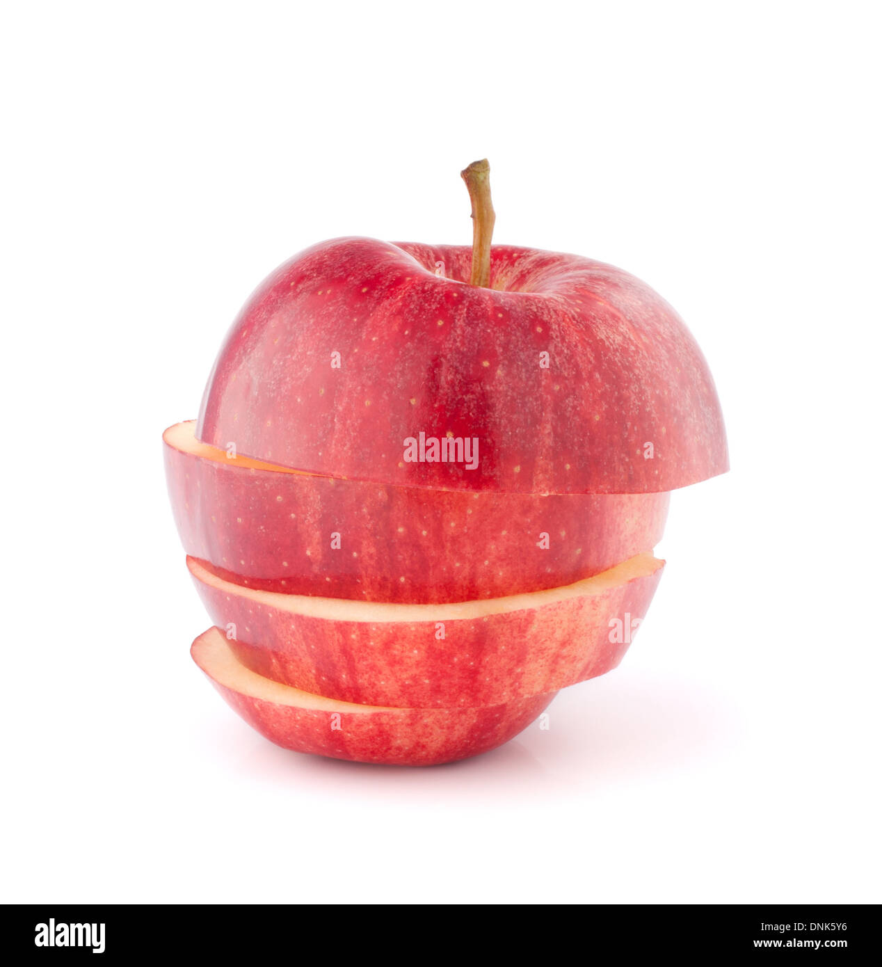 Red sliced apple isolated on white background cutout Stock Photo - Alamy