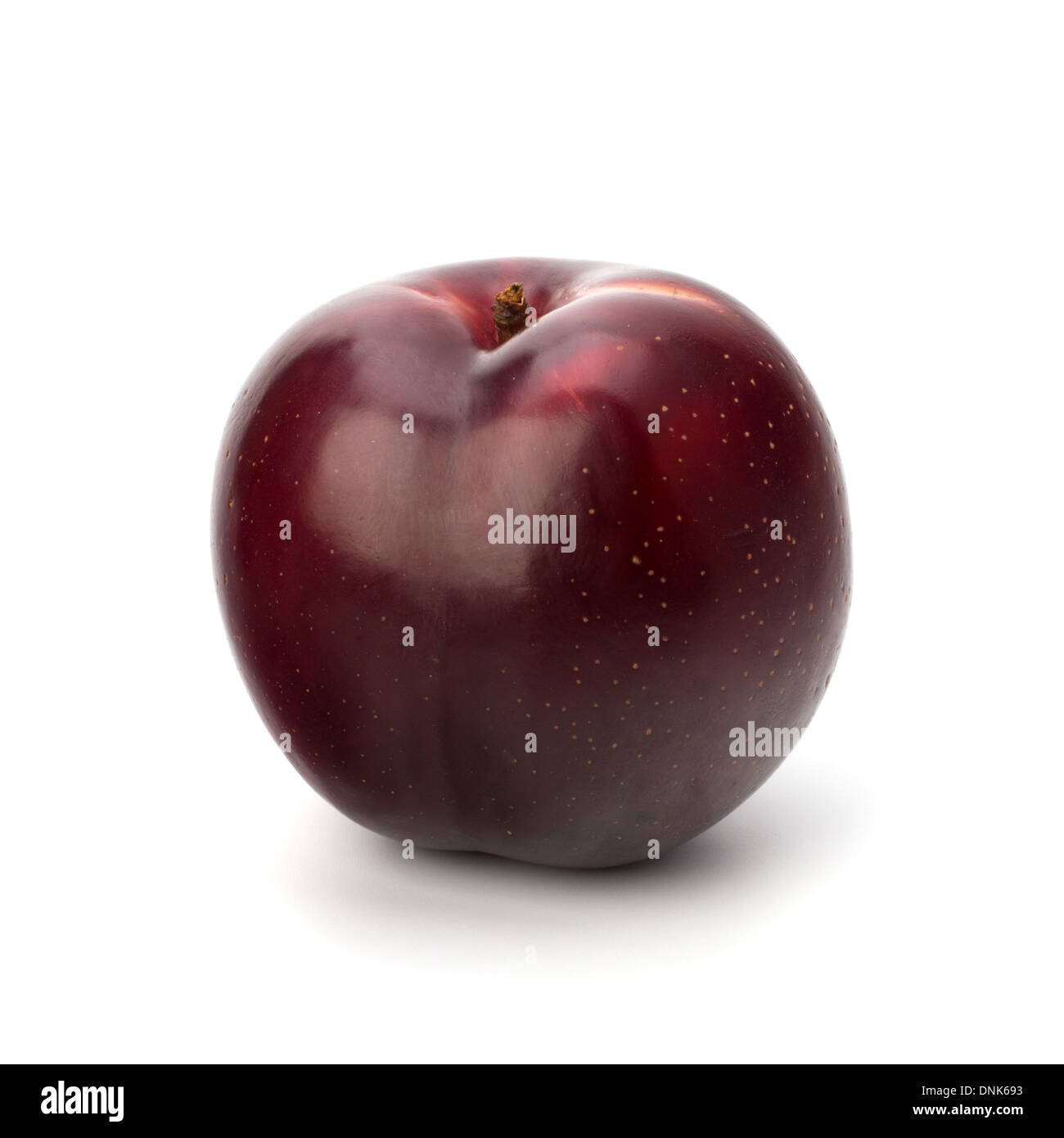 Red plum fruit isolated on white background Stock Photo - Alamy