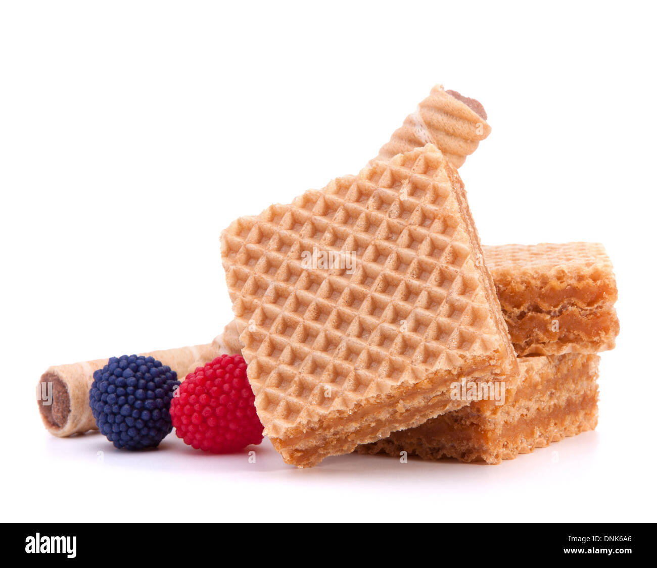 Wafers or honeycomb waffles isolated on white background Stock Photo ...